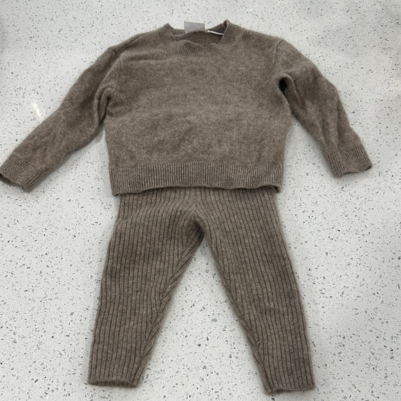 Zara | Matching Sets | Zara Taupe Knit Cashmere Sweater And Leggings ...